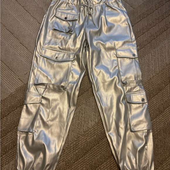 None | Pants & Jumpsuits | Silver Cargo Pants | Poshmark